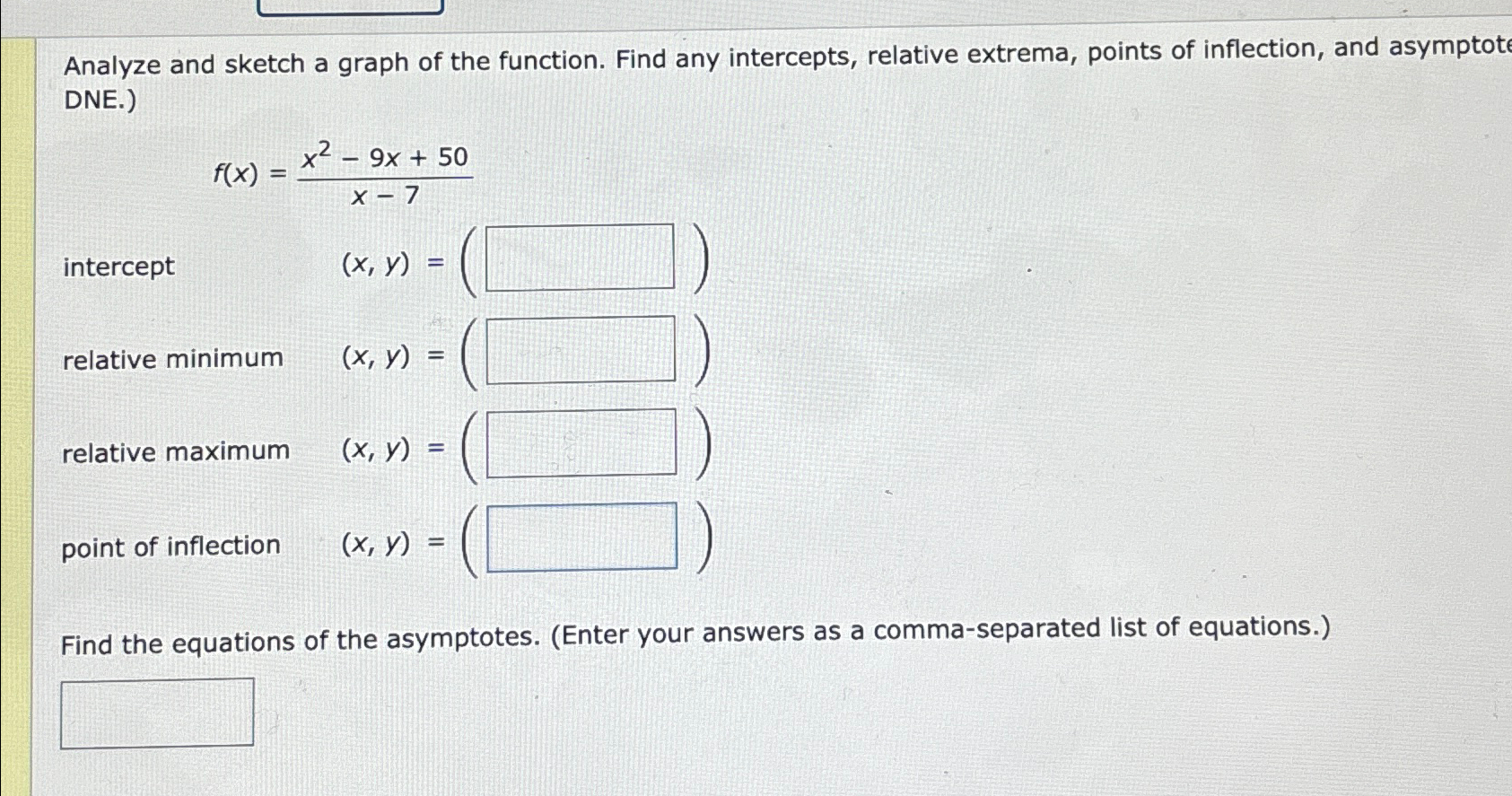 Solved Analyze and sketch a graph of the function. Find any | Chegg.com