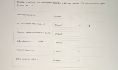 Solved Classify each phrase based on wether it describes or | Chegg.com