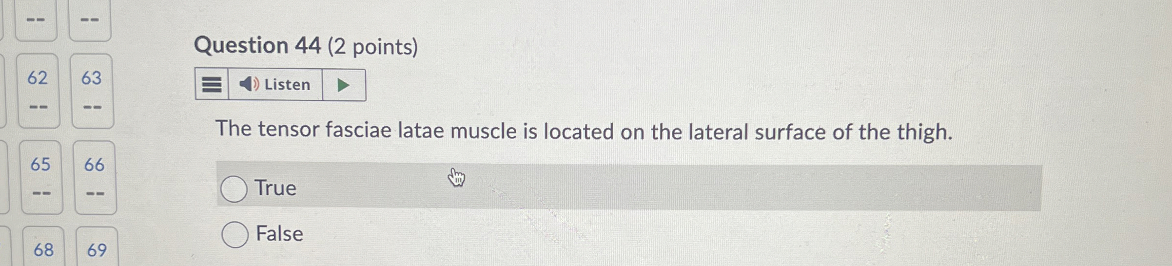Solved Question 44 (2 ﻿points)The tensor fasciae latae | Chegg.com