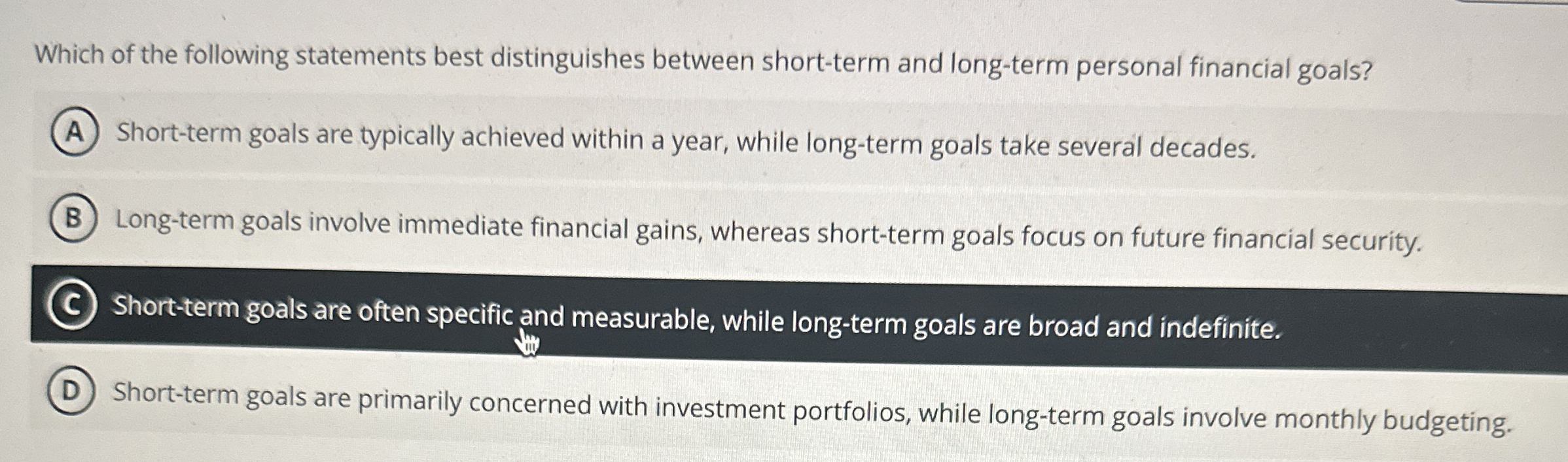 Solved Which of the following statements best distinguishes | Chegg.com