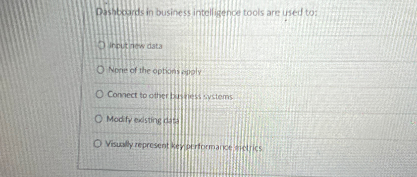 Solved Dashboards in business intelligence tools are used | Chegg.com