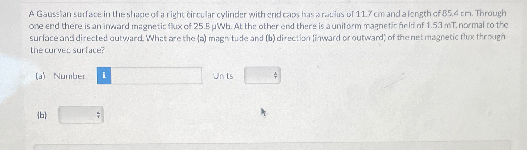 Solved A Gaussian surface in the shape of a right circular | Chegg.com