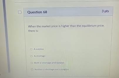 Solved Question 683 ﻿ptsWhen the market price is higher than | Chegg.com