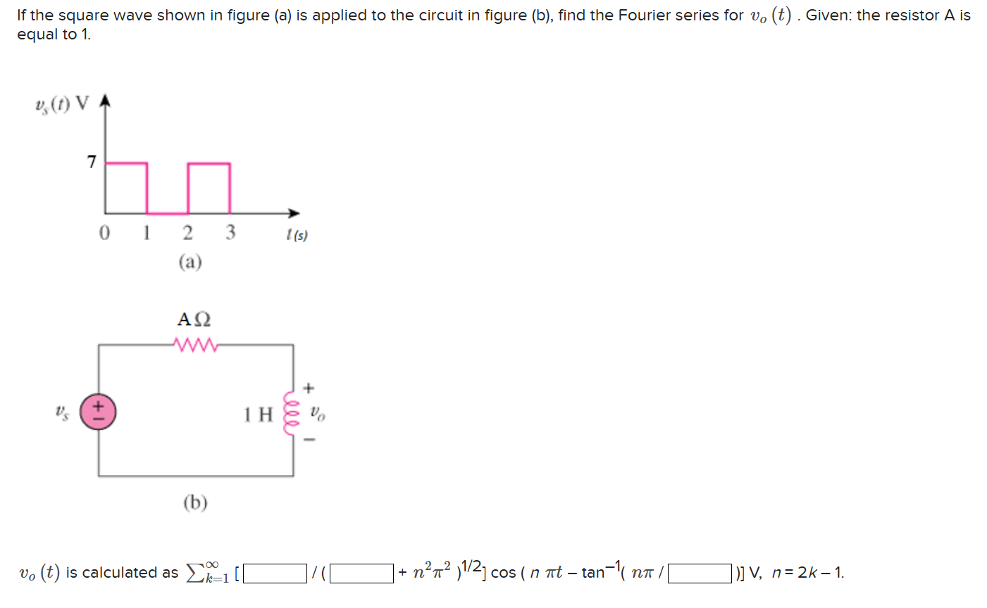 Solved If the square wave shown in figure (a) ﻿is applied to | Chegg.com