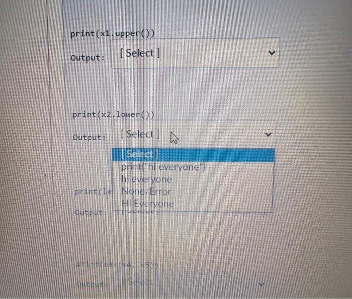 Solved Fill in the blanks with the output from the following | Chegg.com