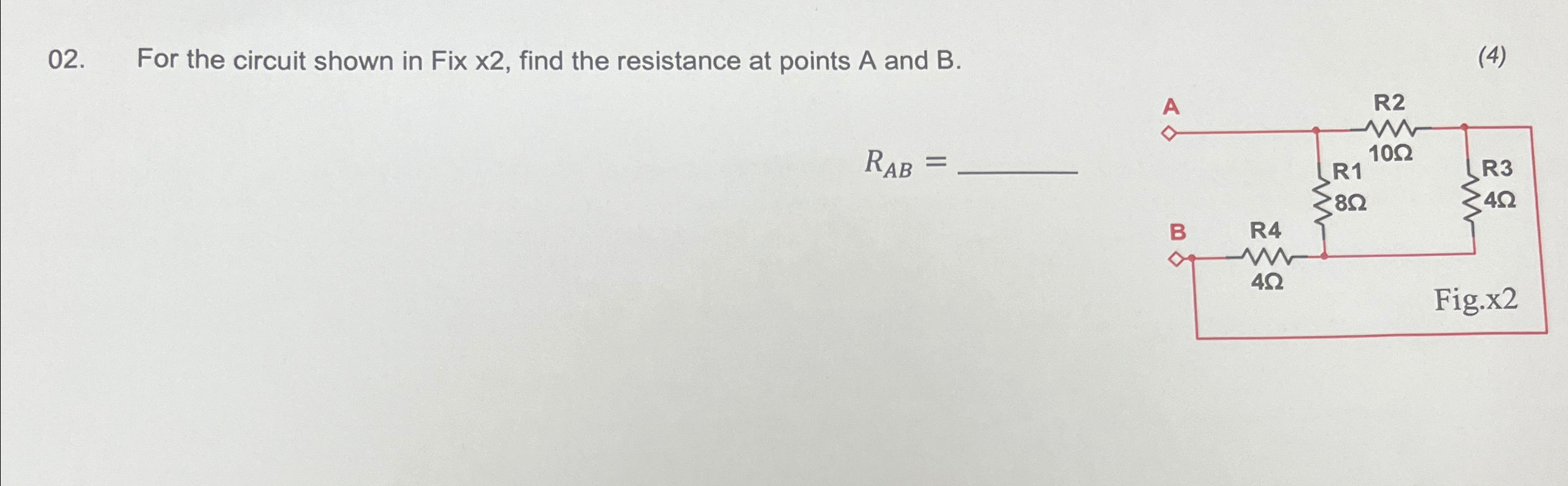Solved For the circuit shown in Fix x2, ﻿find the resistance | Chegg.com