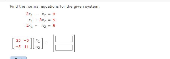 Find the normal equations for the given | Chegg.com