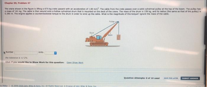 Solved Chapter 09, Problem 47 The crane shown in the figures | Chegg.com