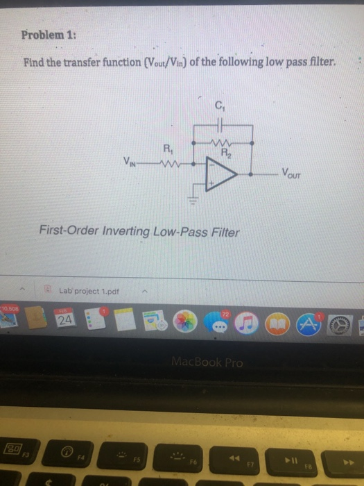 Solved Problem 1: Find the transfer function (Vout/Vin) of | Chegg.com