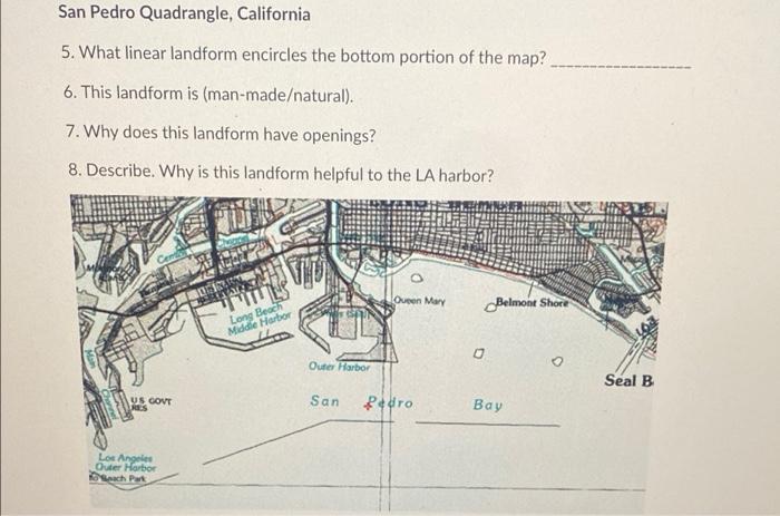 Solved San Pedro Quadrangle, California 5. What linear | Chegg.com