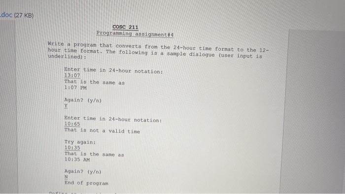 Solved COSC 211 Programming tonnant Write a program that | Chegg.com