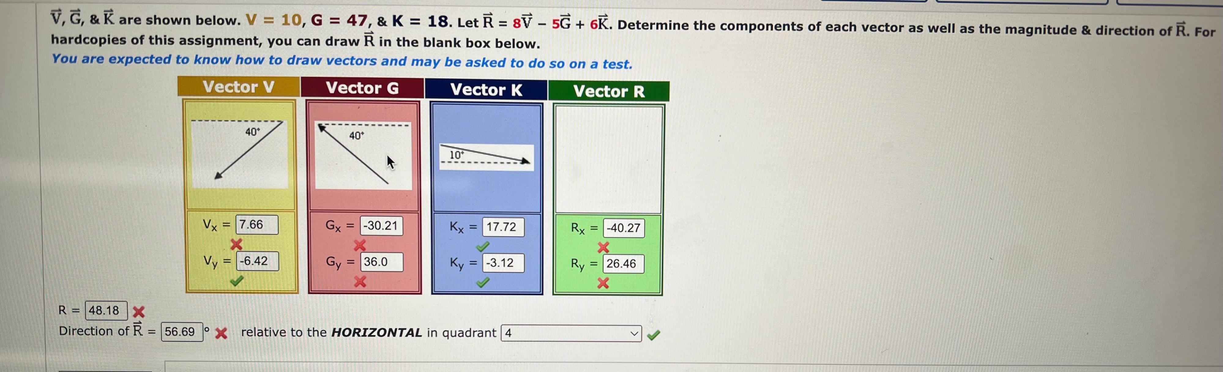 Solved vec(V),vec(G),&vec(K) ﻿are shown below. V=10, ﻿G | Chegg.com