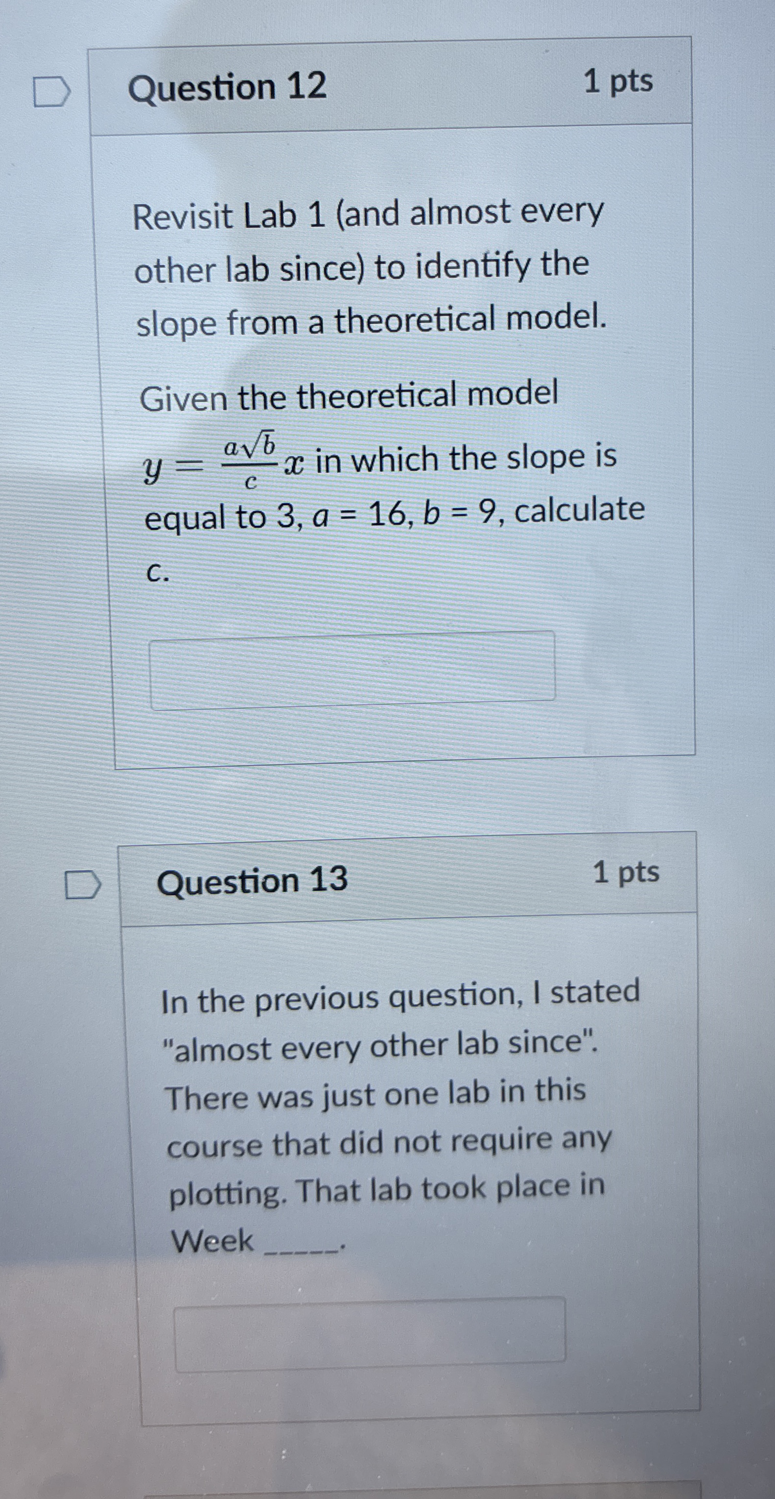 Solved Question 121 ﻿ptsRevisit Lab 1 (and almost every | Chegg.com