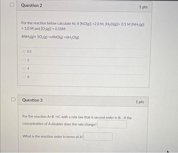 Solved Given the reaction below the following kinetic data | Chegg.com