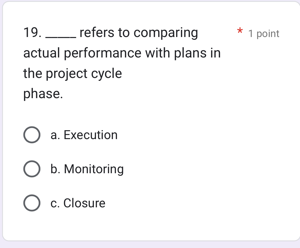 Solved refers to comparing1 ﻿point actual performance with | Chegg.com