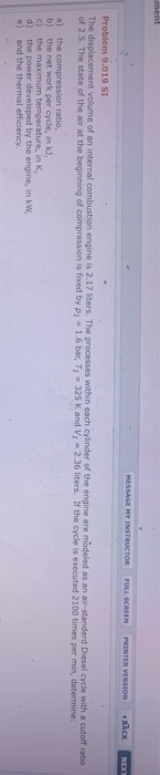 Solved ment MESSAGE HY INSTRUCTOR FULL SCREEN PRENTER | Chegg.com