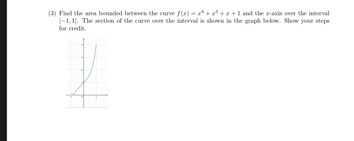 Solved (3) ﻿Find the area bounded between the curve | Chegg.com
