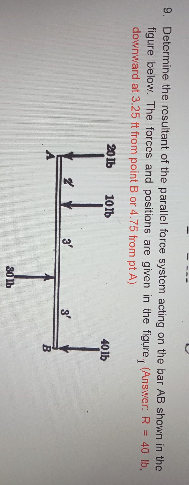 Solved 9. Determine the resultant of the parallel force | Chegg.com
