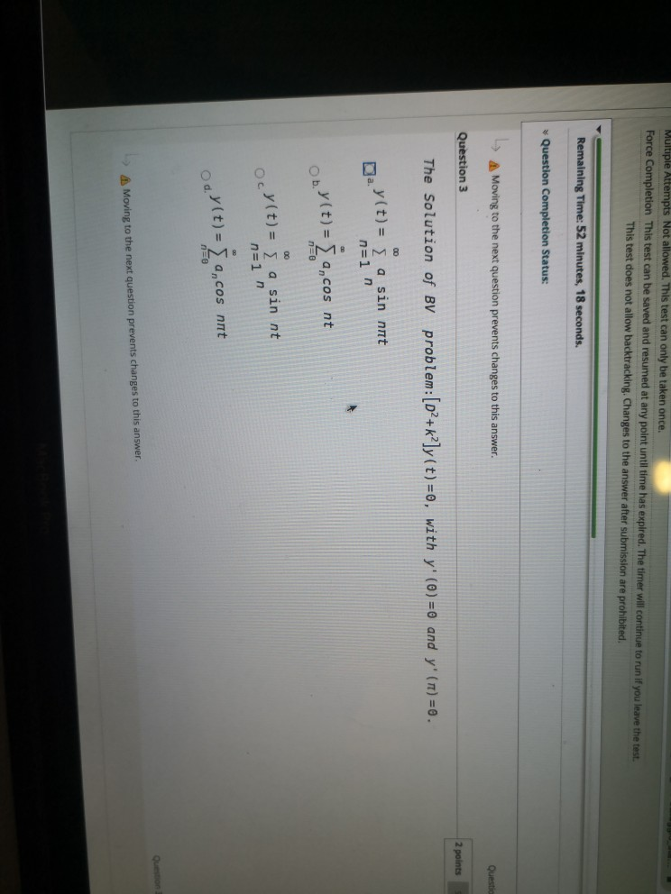 Solved Multiple Attempts Not allowed. This test can only be | Chegg.com