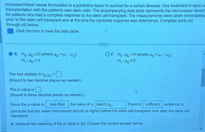 Solved Increased blood vessel formulation is a predictive | Chegg.com