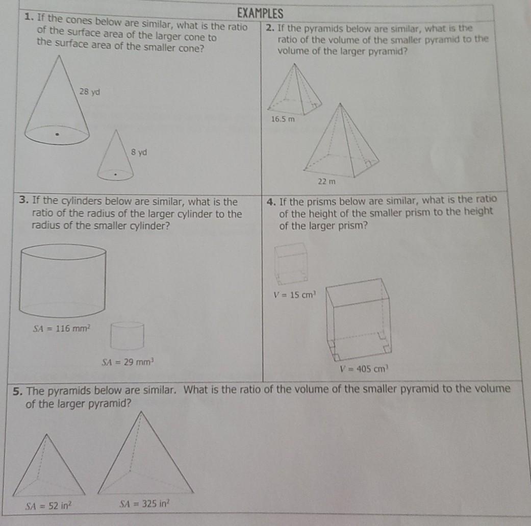 Solved EXAMPLES 1. If the cones below are similar, what is | Chegg.com