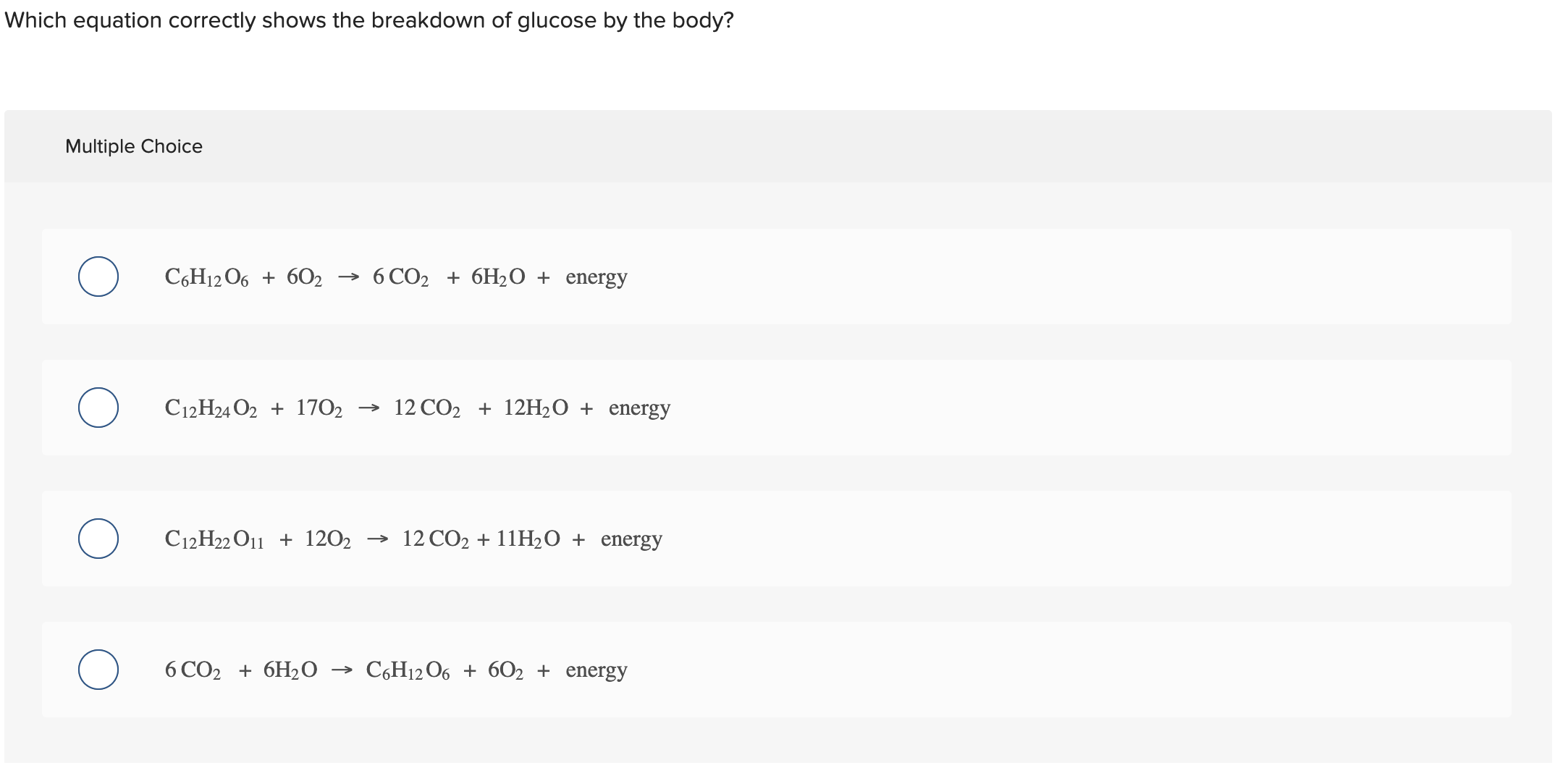 Solved Which equation correctly shows the breakdown of | Chegg.com