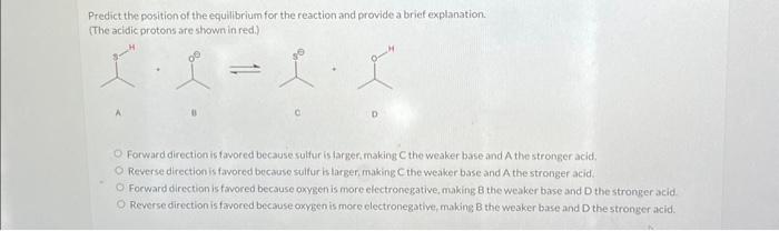 Solved Predict the position of the equilibrium for the | Chegg.com