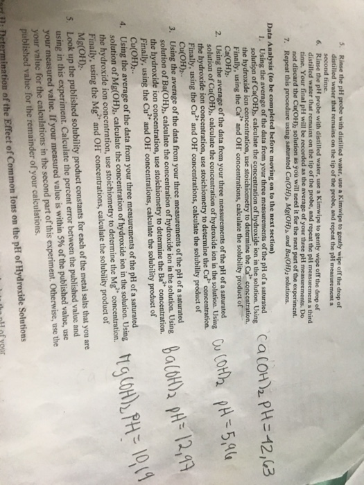 Solved 5. Rinse the pH probe with distilled water, use a | Chegg.com