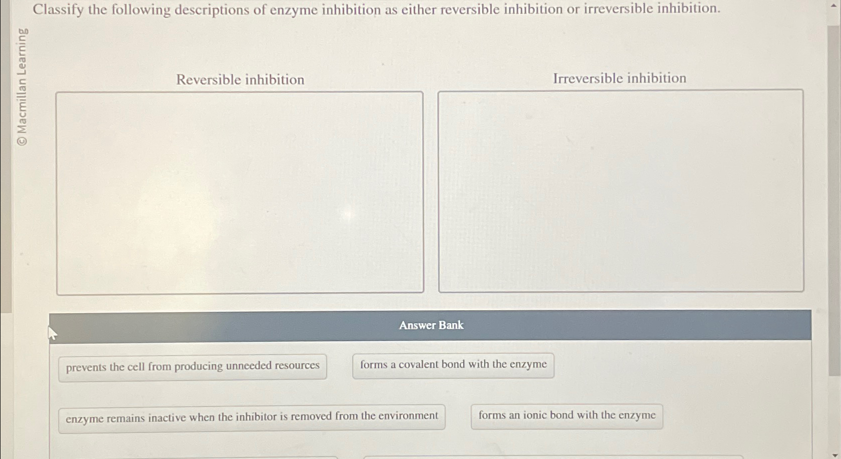 Solved Classify the following descriptions of enzyme | Chegg.com