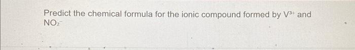 Solved Predict the chemical formula for the ionic compound | Chegg.com