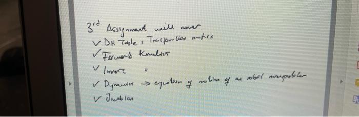 3rd Assignmant will cover VDH Tasle + Treasferellan | Chegg.com