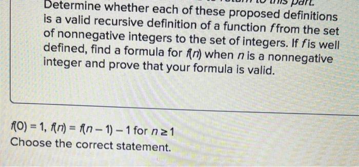 Solved Determine Whether Each Of These Proposed Definitions
