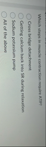 Solved Which steps in muscle contraction require ATP?Cross | Chegg.com