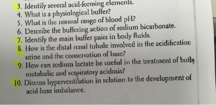 Solved 3. Identify several acid forming elements7. Identify | Chegg.com