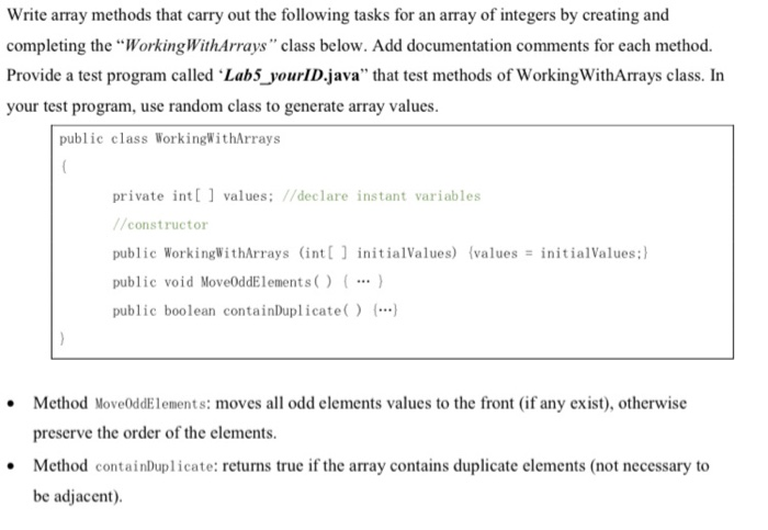 Solved Write array methods that carry out the following | Chegg.com