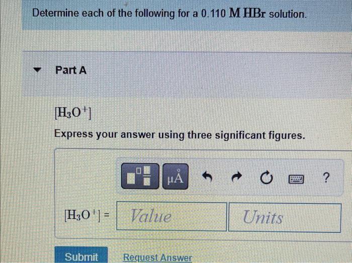 Solved Determine each of the following for a 0.110MHBr | Chegg.com