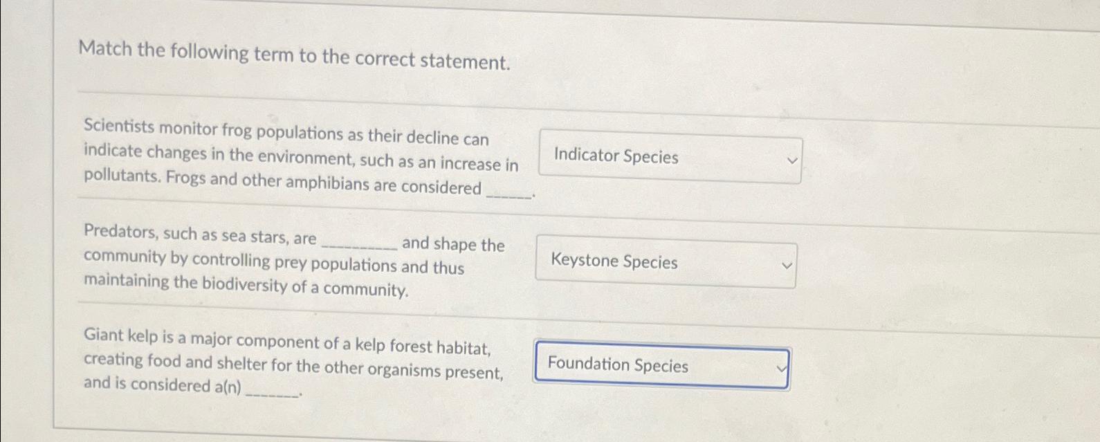 Solved Match the following term to the correct | Chegg.com