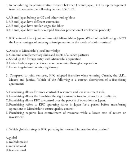 Read the following case on Kentucky Fried Chicken and | Chegg.com