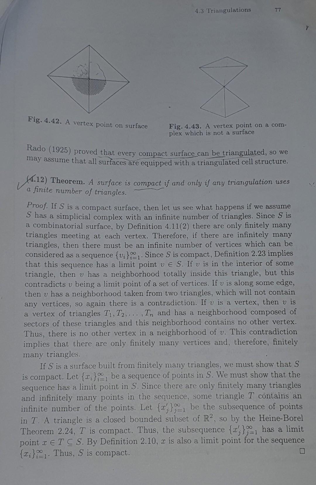 Solved (4.11) Definition. A triangulated surface (without | Chegg.com