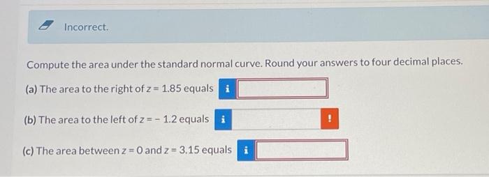 Solved Compute the area under the standard normal curve. | Chegg.com