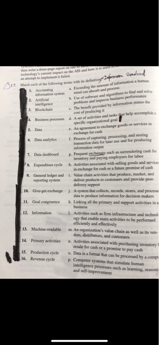 17. Muet och of the following terms wat is definition | Chegg.com