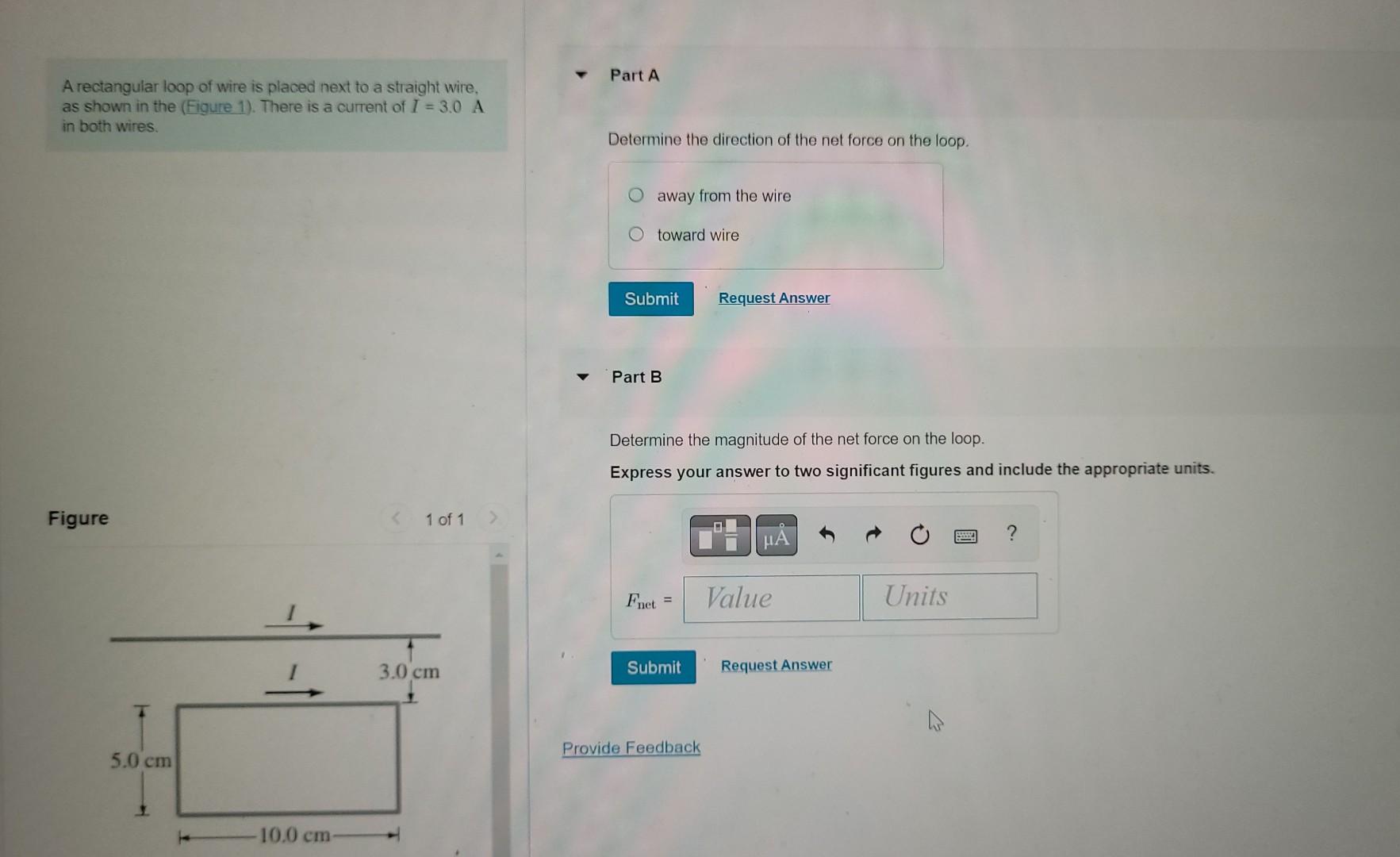 [Solved]: A rectangular loop of wire is placed nex