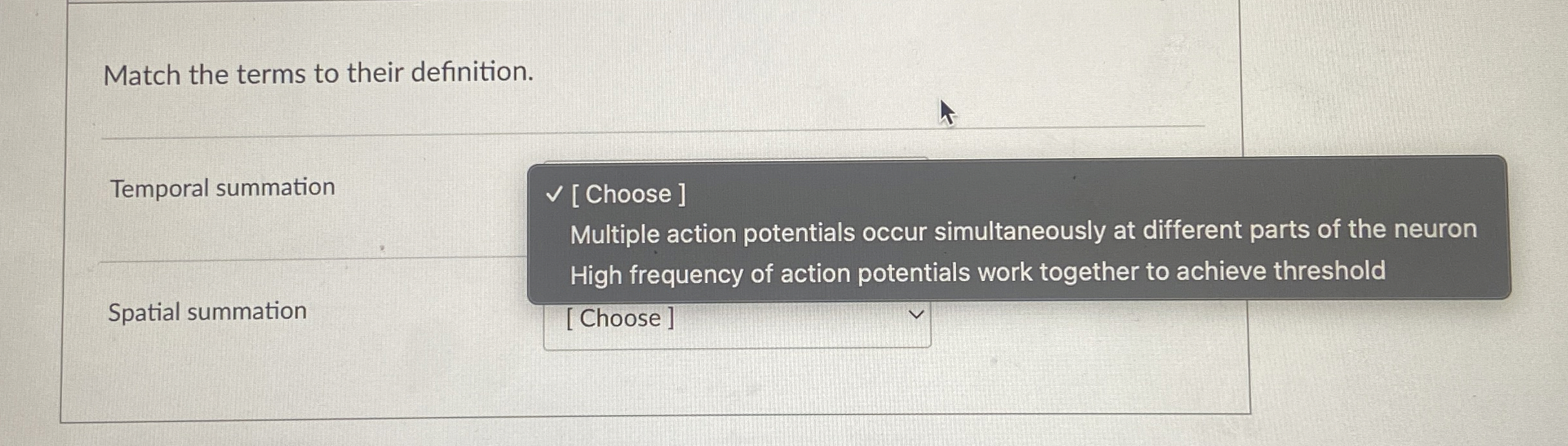 Solved Match the terms to their definition.Temporal | Chegg.com