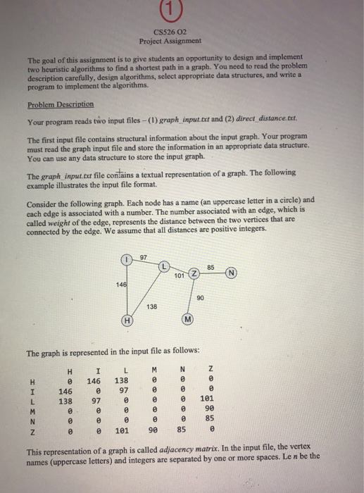 11 CS526 02 Project Assignment The goal of this | Chegg.com
