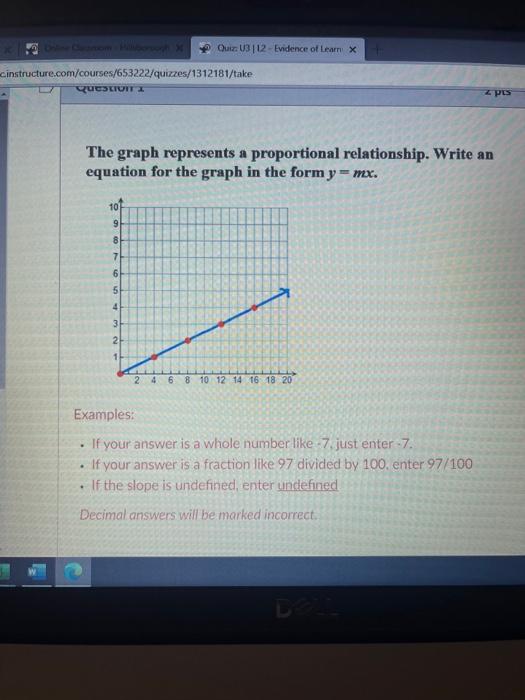 Solved The graph represents a proportional relationship. | Chegg.com