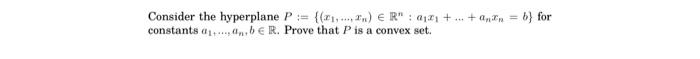 Solved Consider the hyperplane | Chegg.com