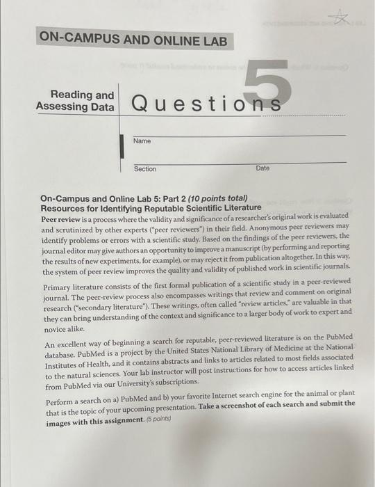 Qandinn nma A Pre-lab Reading An important part of | Chegg.com