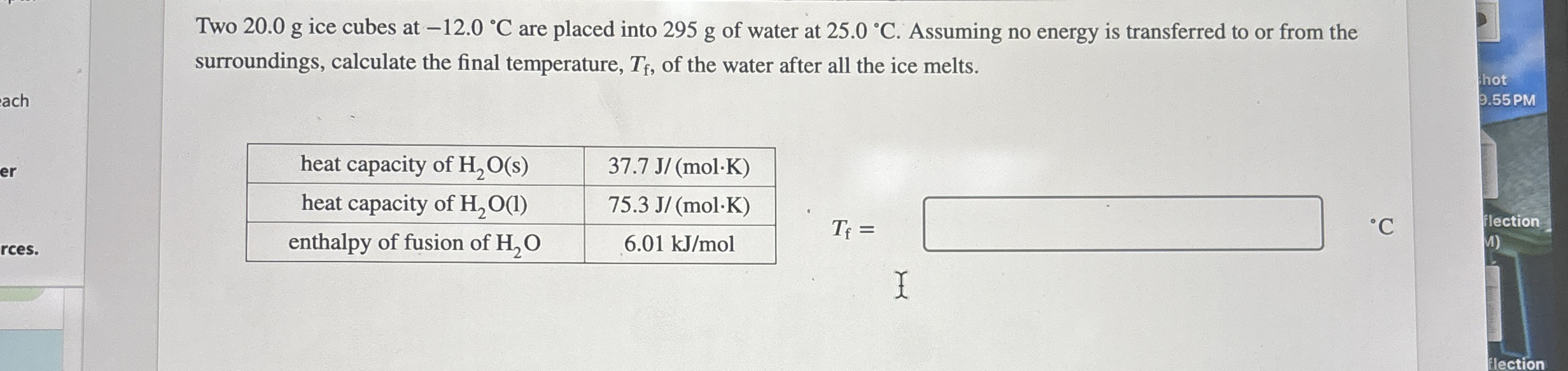 Solved Two 20.0 ﻿g ice cubes at -12.0°C ﻿are placed into 295 | Chegg.com