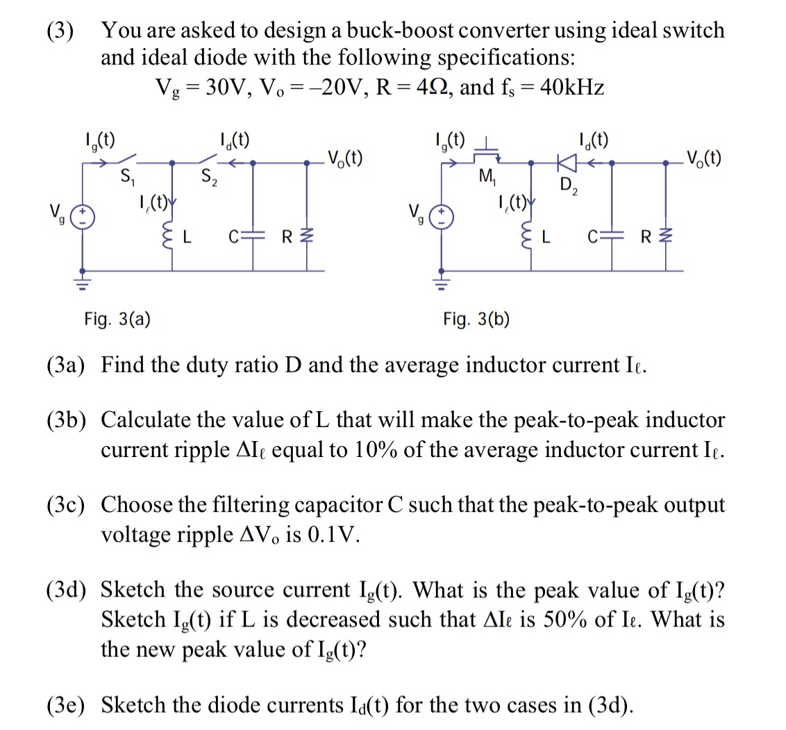 (3) ﻿You are asked to design a buck-boost converter | Chegg.com