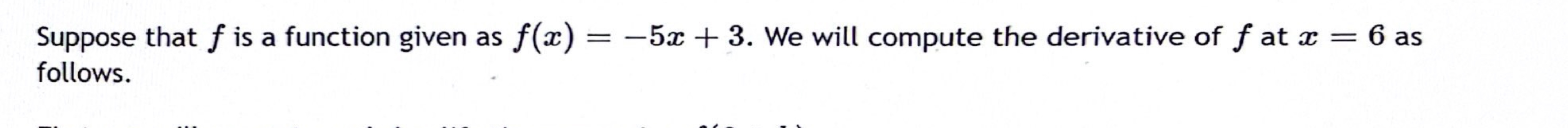 Solved Suppose that f ﻿is a function given as f(x)=-5x+3. | Chegg.com